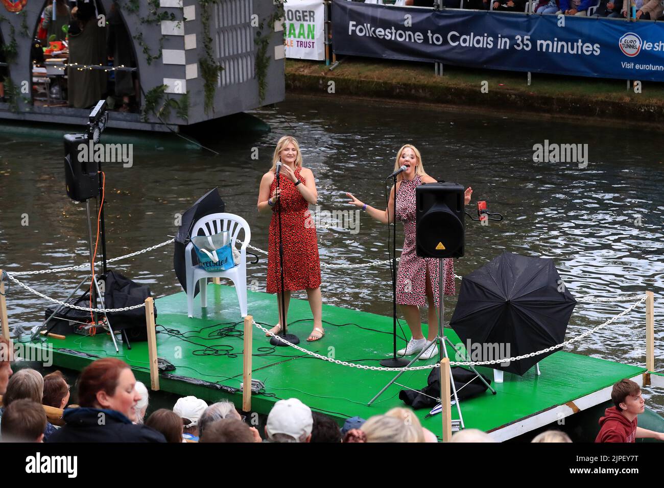 Hythe duo, Here Come the Girls seen on a float during the fete Stock ...