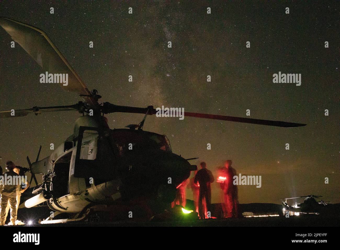 A U.S. Marine Corps UH-1Y Venom crew with Marine Light Attack ...