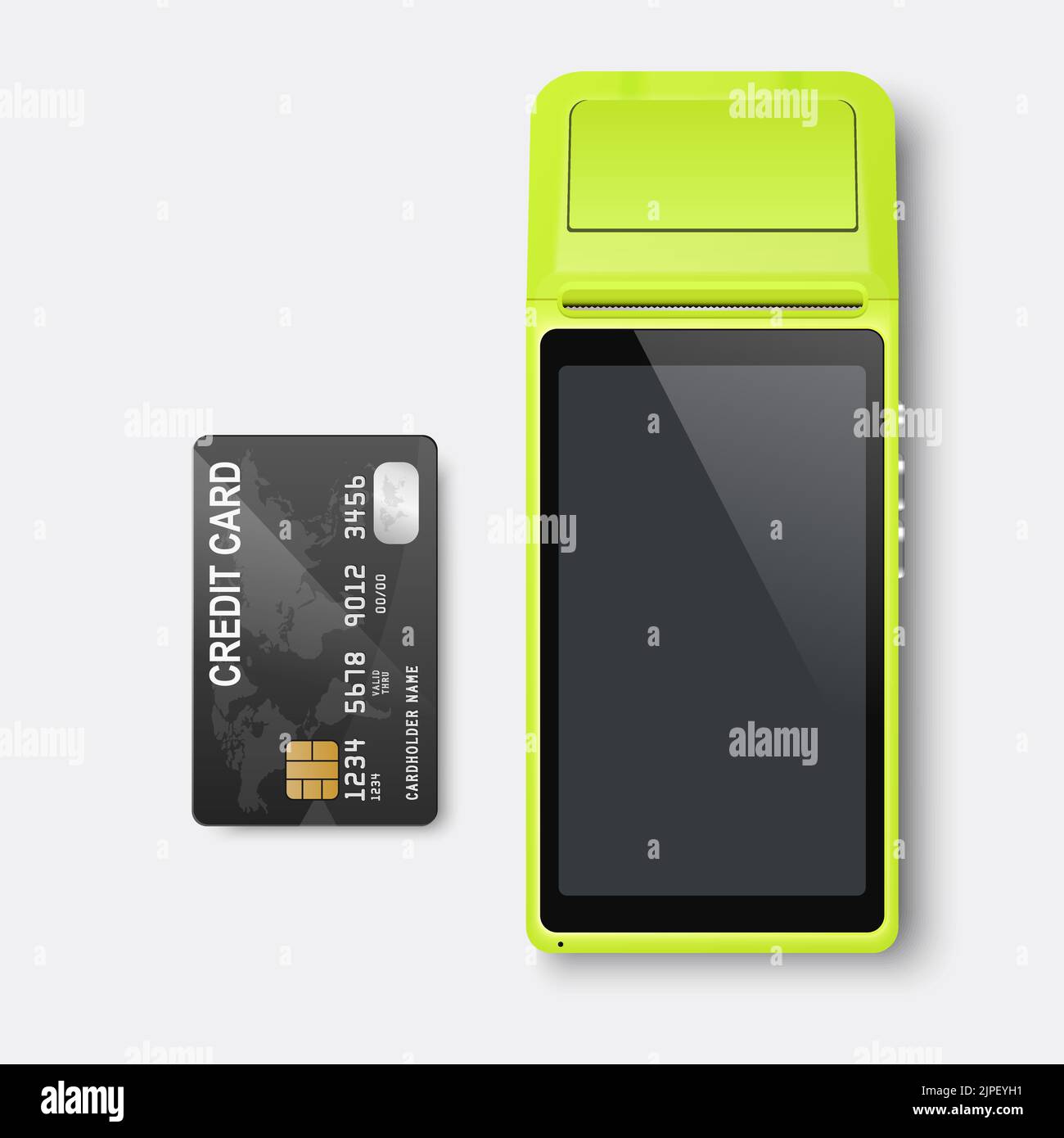 Vector 3d NFC Payment Machine and Credit Card Isolated. Wi-fi, Wireless ...