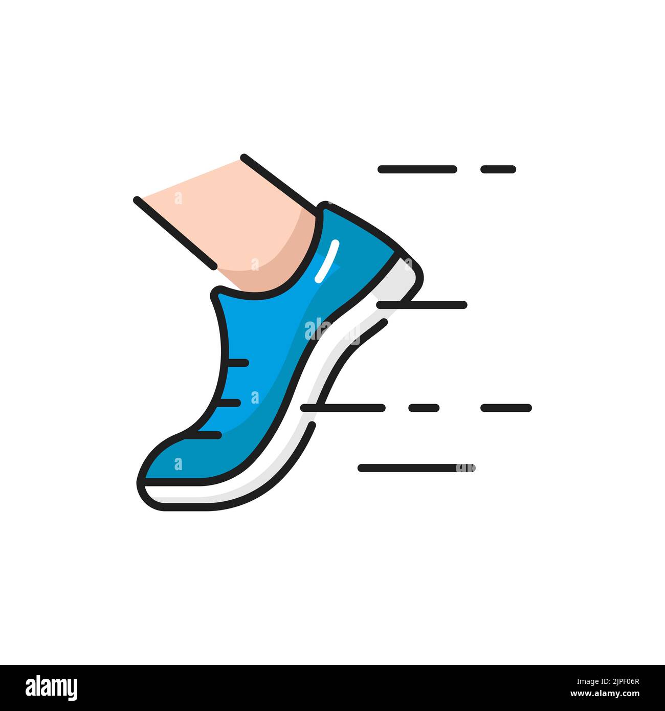 Running man or woman shoes isolated outline icon. Vector fast runner in ...