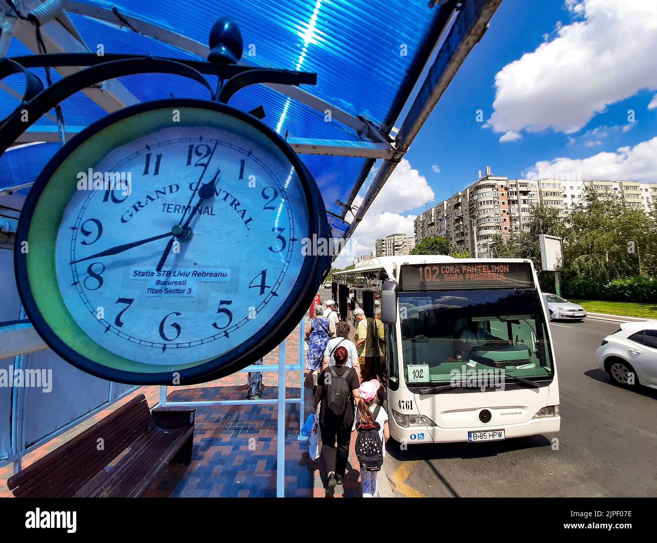 Bucharest, Romania - August 03, 2022: A Grand Central Terminal clock in ...