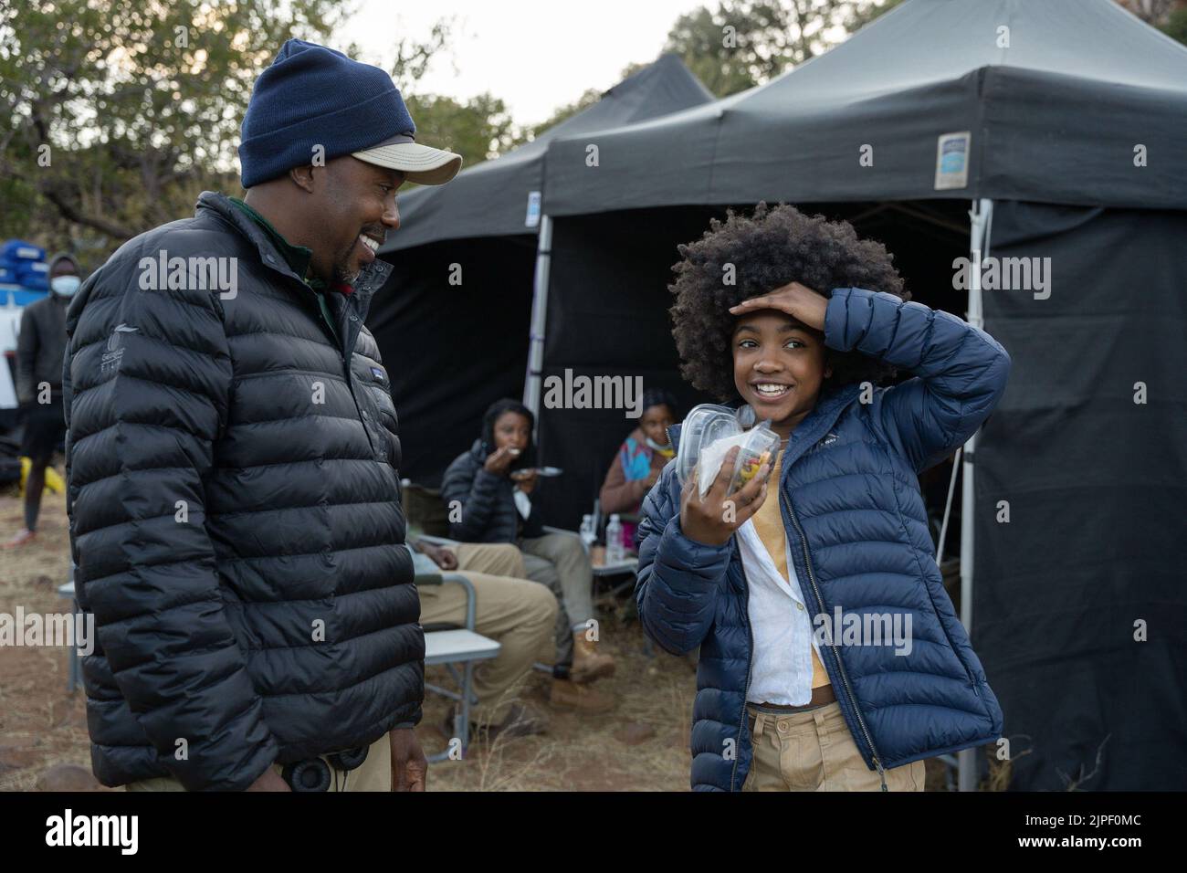 BEAST, from left: producer Will Packer, Leah Jeffries, on set, 2022. ph ...
