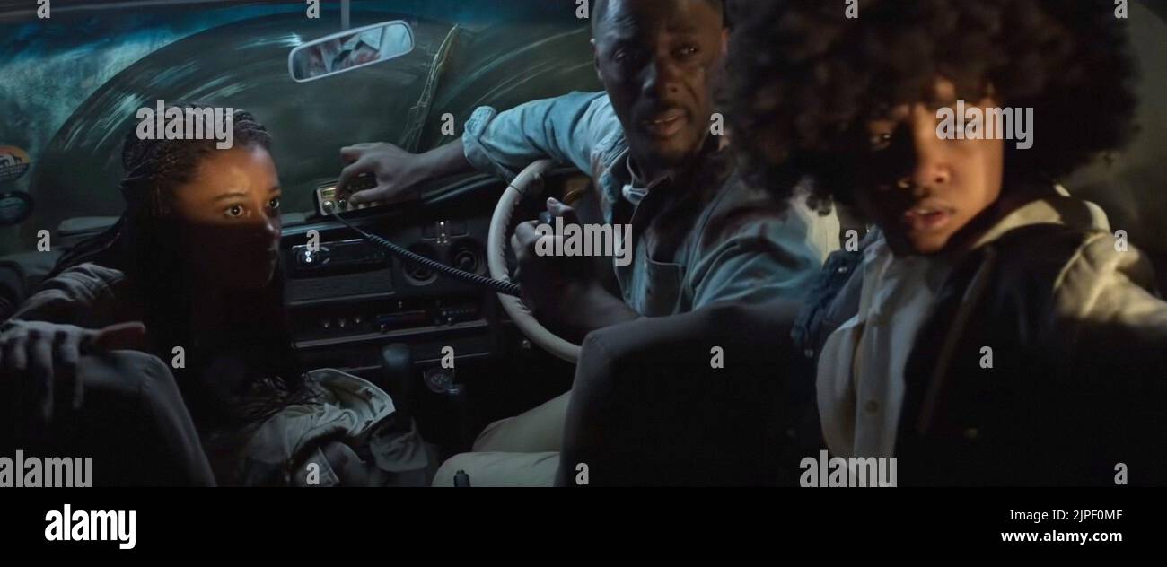 BEAST, from left: Iyana Halley, Idris Elba, Leah Jeffries, 2022 ...