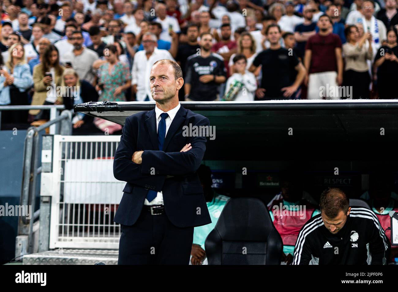 Copenhagen, Denmark. 16th, August 2022. Head coach Jess Thorup of FC Copenhagen seen during the ...
