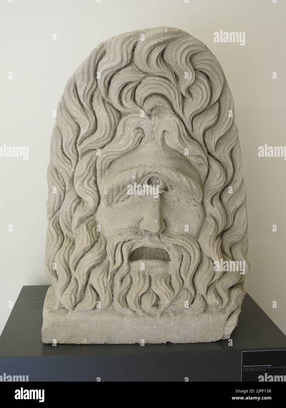 A stone mask in the form of a Cyclops from the 1st century AD, on ...