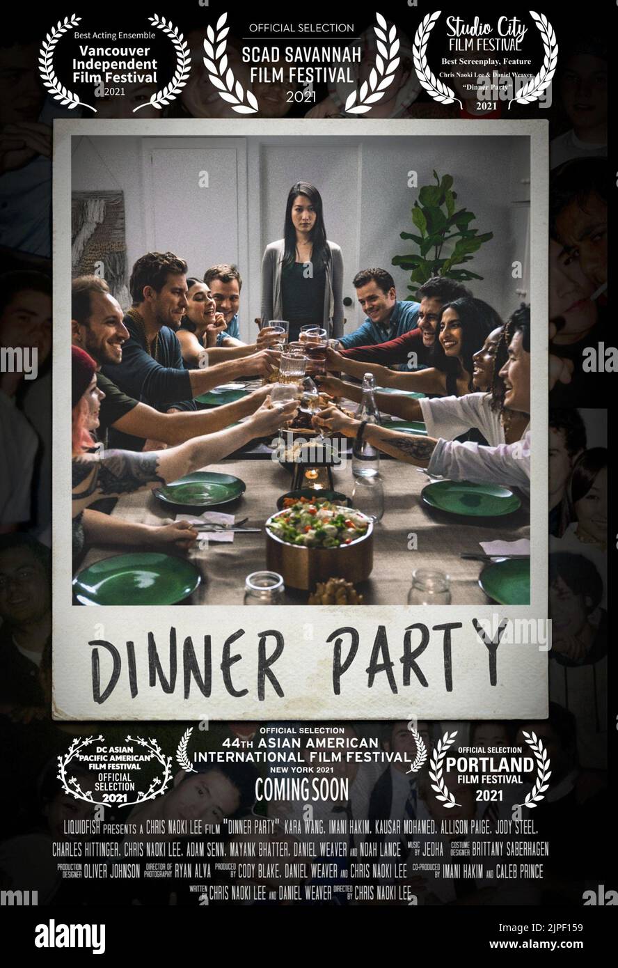 DINNER PARTY, advance poster, from left: Jody Steel, Noah Lance Holcomb ...