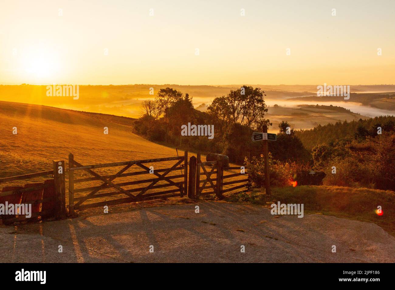 Sunrise, Taw Valley, High Bickington, North Devon, England, United ...