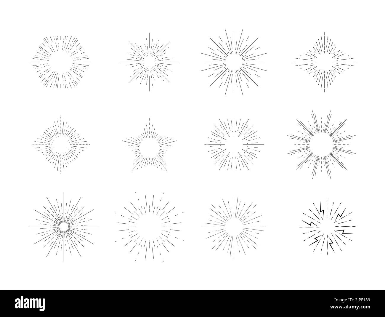 Sunburst shadow icons vector. Starburst, firework monochromes. Burst ...