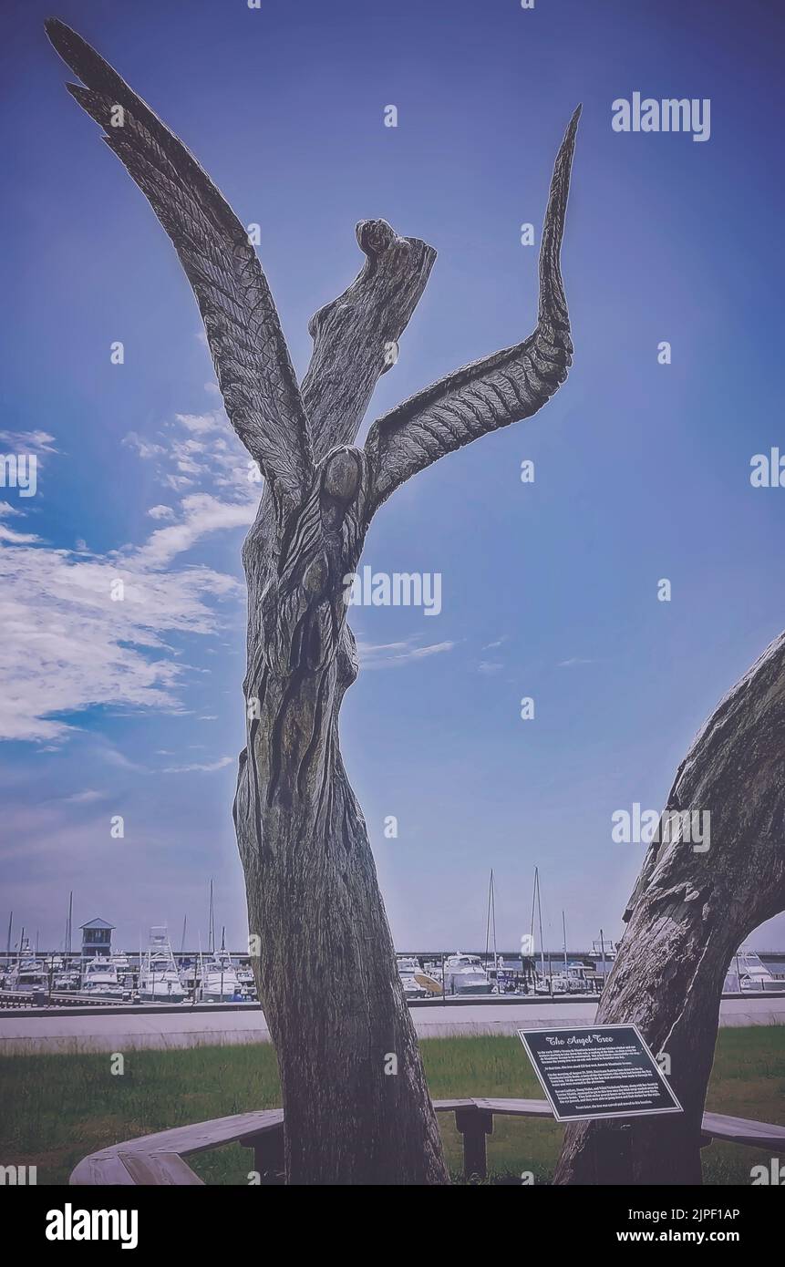 The Angel Tree sculpture is pictured, Aug. 13, 2022, in Bay Saint Louis ...