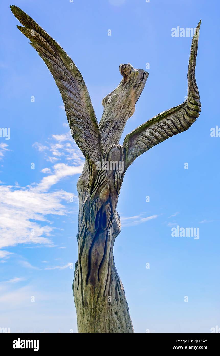 The Angel Tree sculpture is pictured, Aug. 13, 2022, in Bay Saint Louis ...