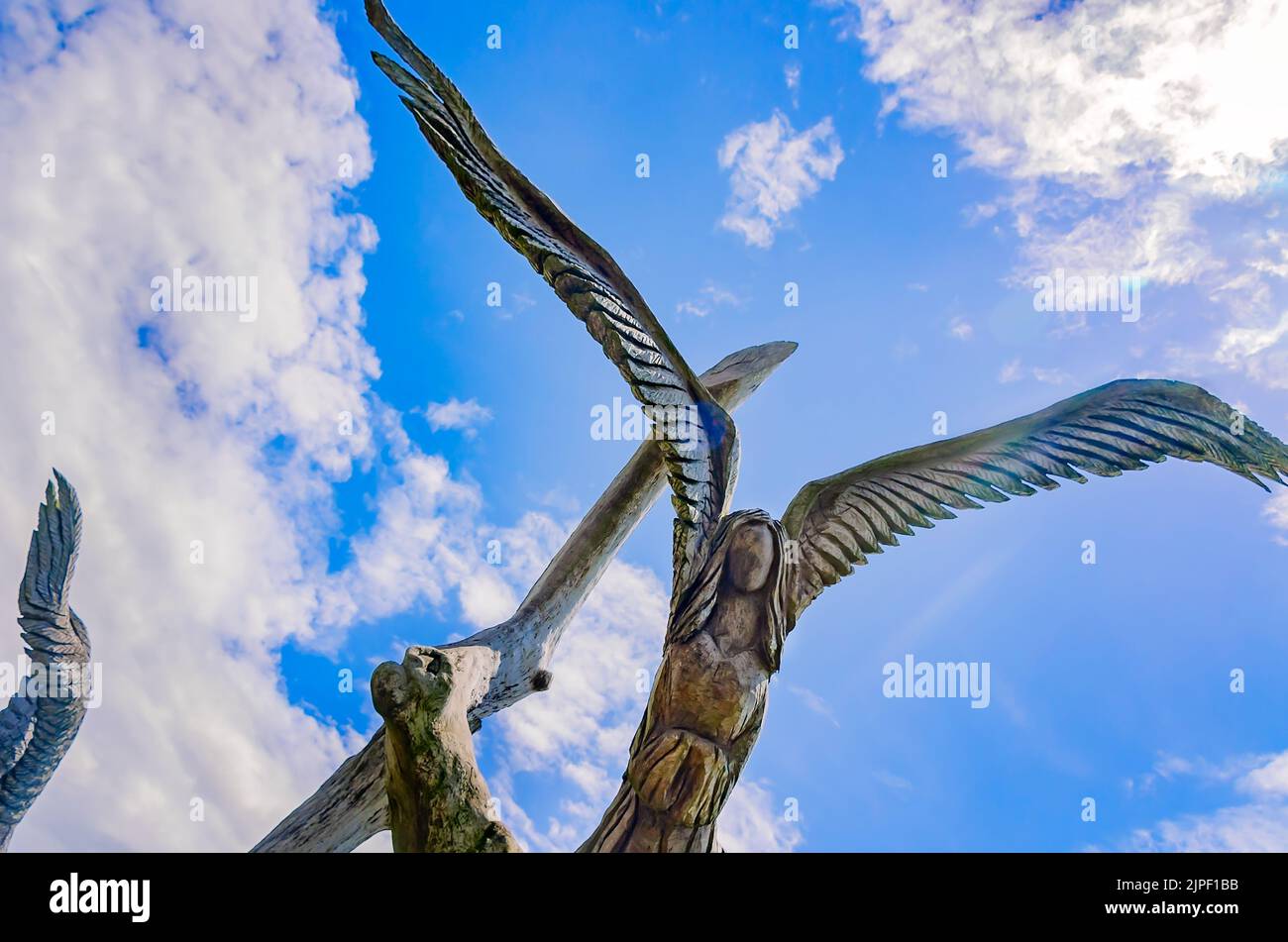 The Angel Tree sculpture is pictured, Aug. 13, 2022, in Bay Saint Louis ...