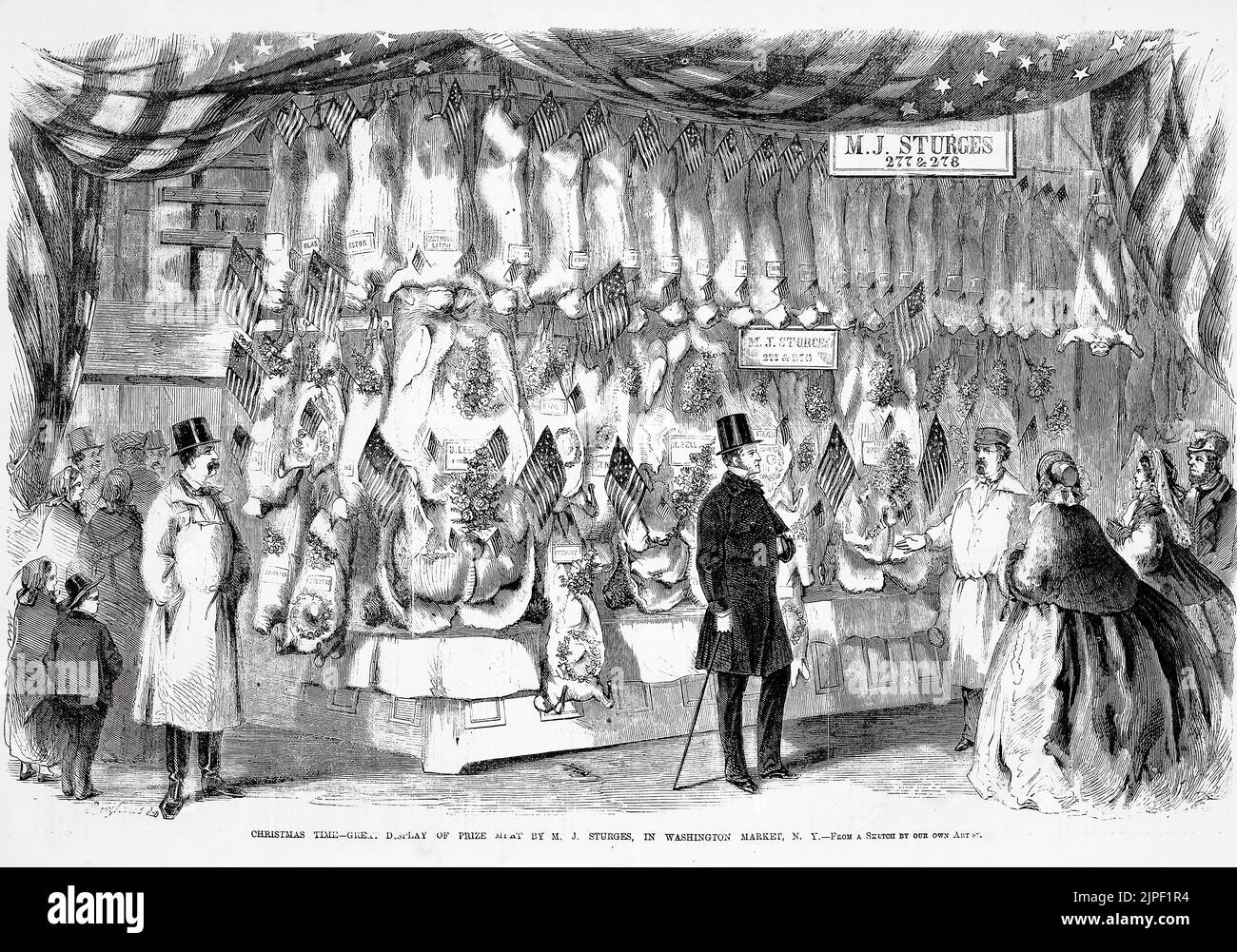Christmas Time - Great display of prize meat by M. J. Sturges, in ...