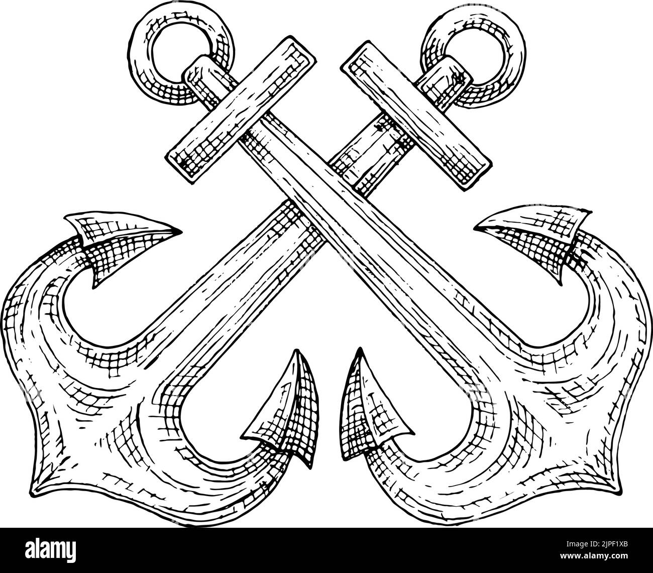 Crossed anchor Black and White Stock Photos & Images - Alamy