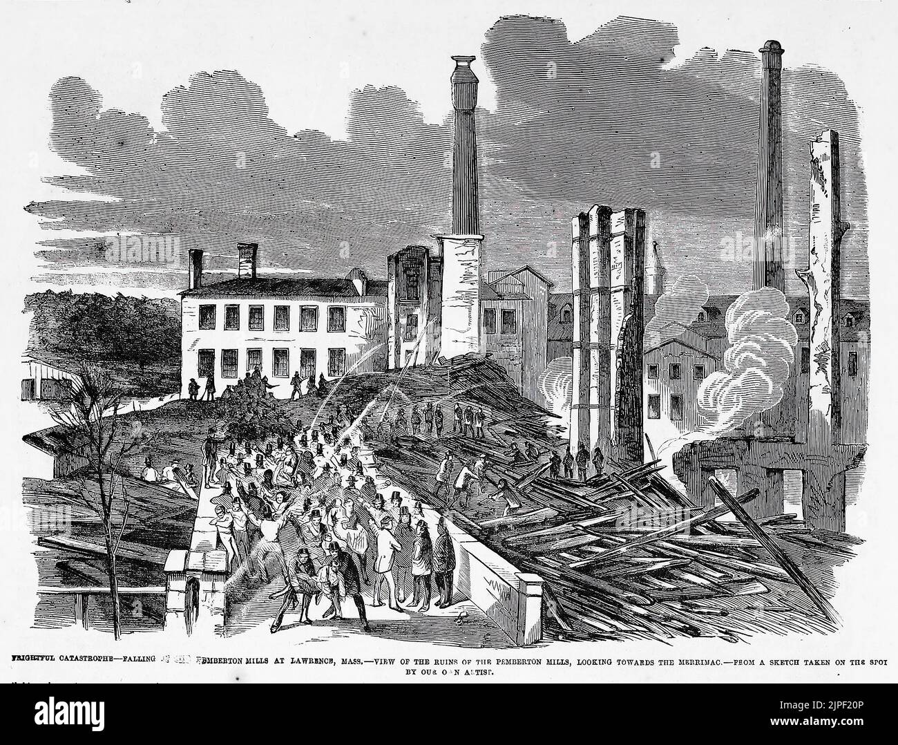 Frightful catastrophe - Falling of the Pemberton Mills at Lawrence ...