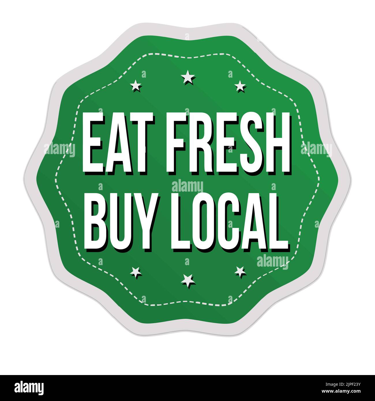 Eat fresh buy local label or sticker on white background, vector ...