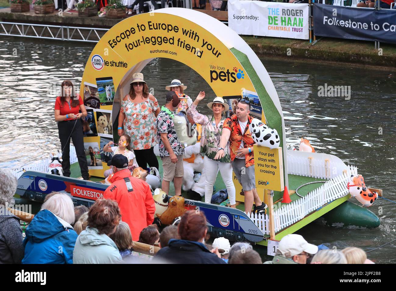 A Pet care themed float seen during the fete Stock Photo - Alamy