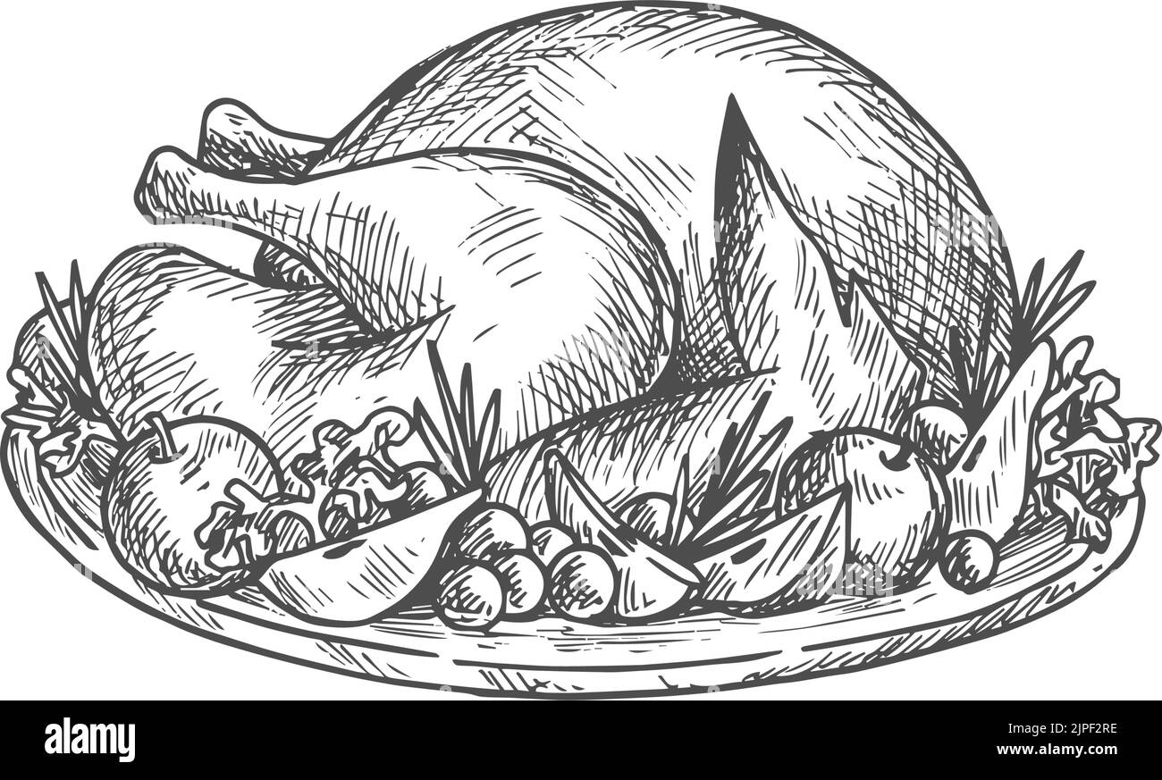 Thanksgiving Dinner Clipart Black And White