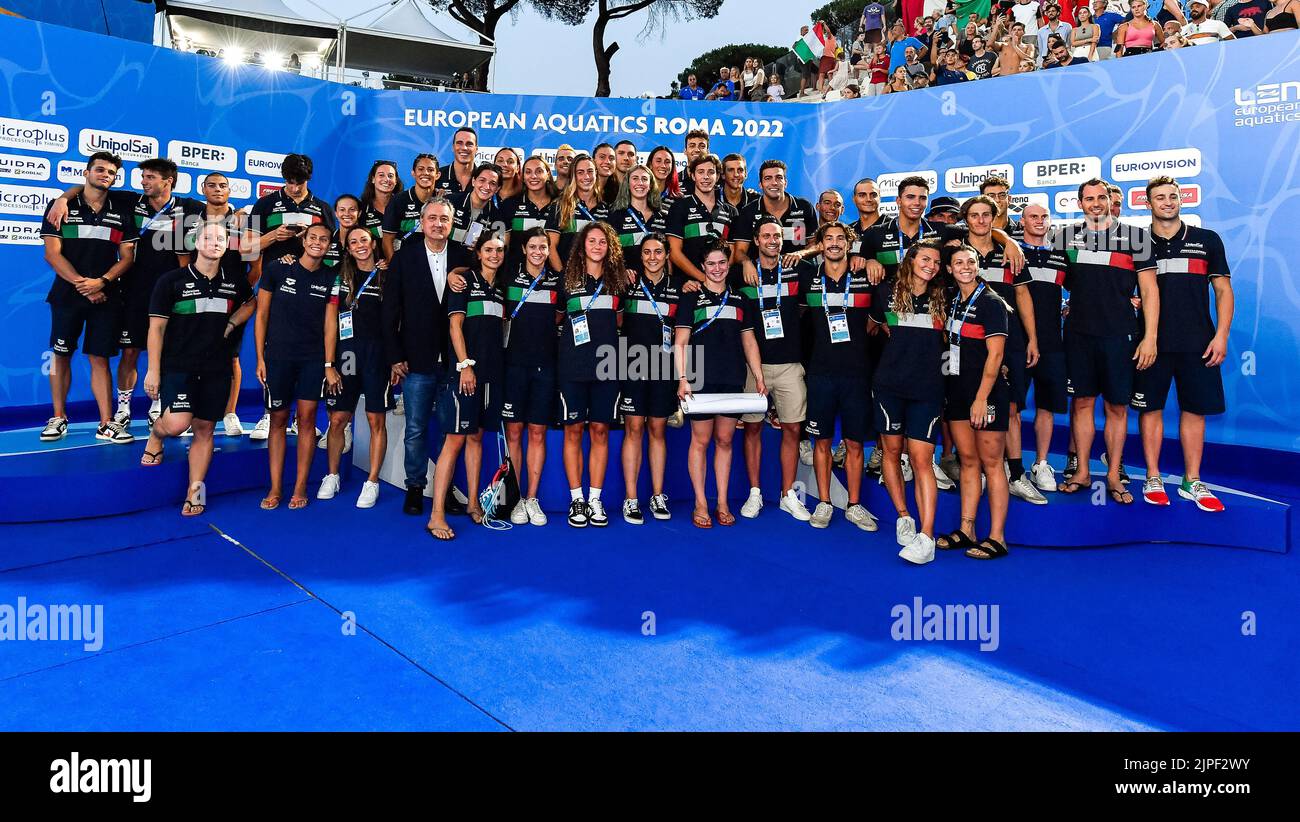 Roma, Italy. 17th Aug, 2022. Team Italy Swimming Roma, 17/8/2022 Stadio ...