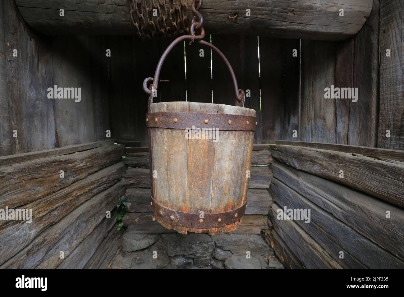 Old water bucket hi-res stock photography and images - Alamy