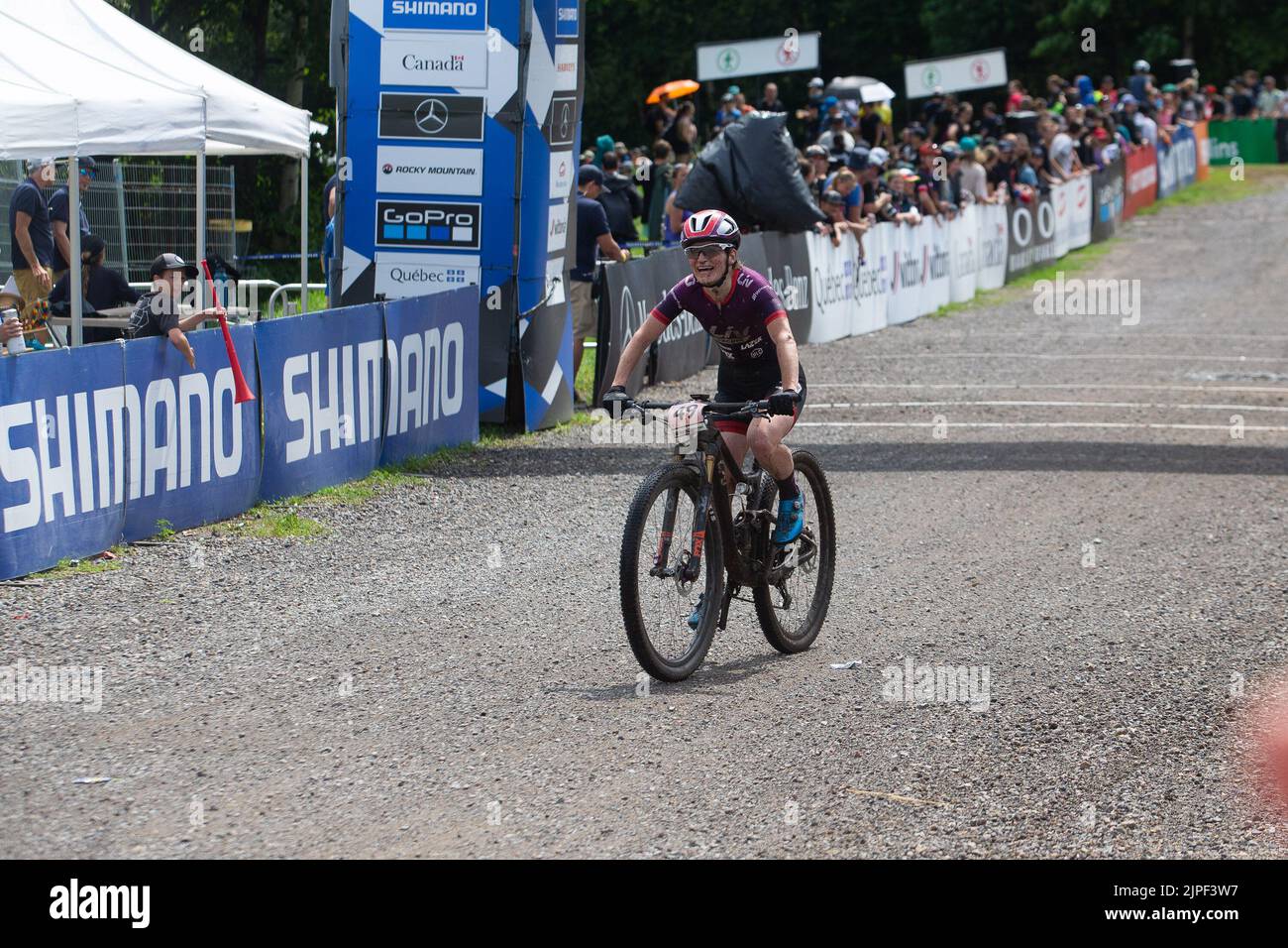 August 07, 2022: Sandra Walter of Canada (49) finishes the WomenÕs ...