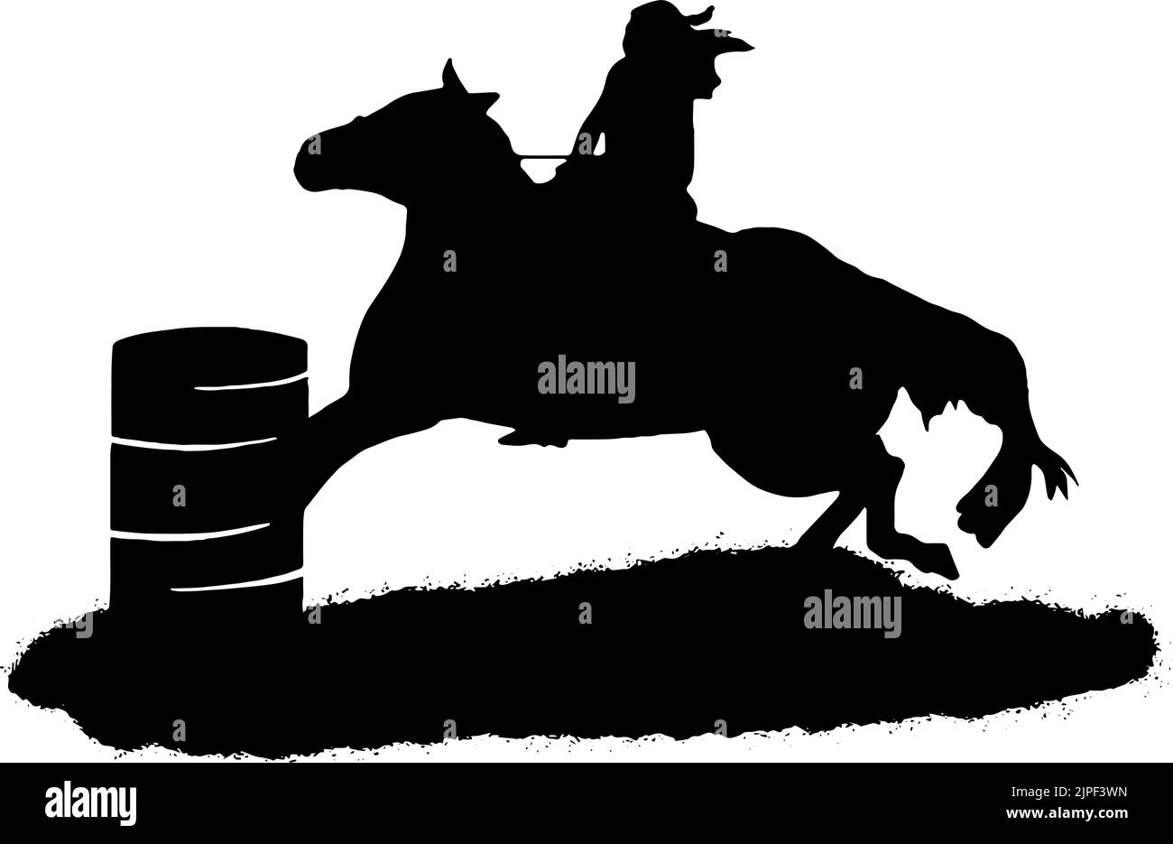 Barrel Racing Silhouette Clip Art