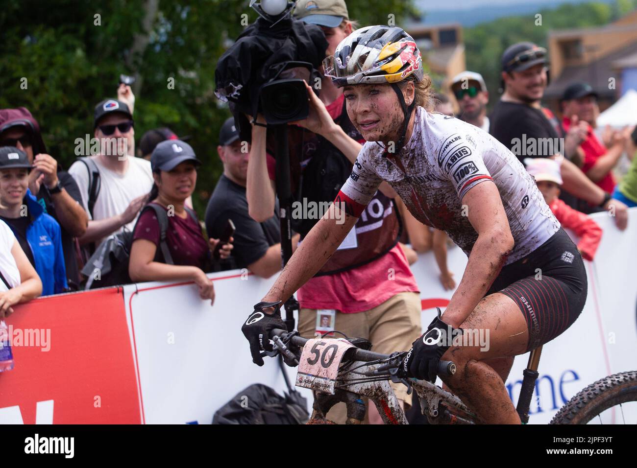 August 07, 2022: Emily Batty of Canada (50) after finishing the WomenÕs ...