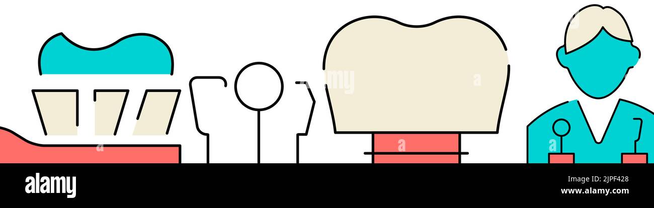 Dentistry. Dental care related horizontal banner or bottom border ...