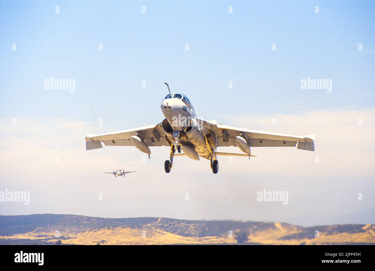 Grumman EA-6B Prowler on final for landing at NAS Miramar, in San Diego ...