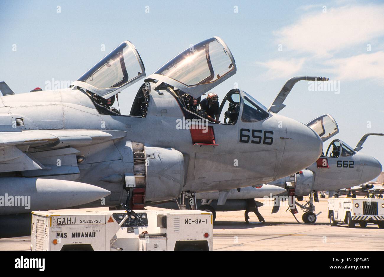 Grumman EA-6B Prowlers on the tarmac at NAS Miramar, in San Diego ...
