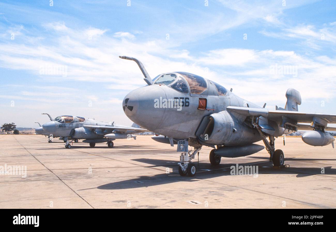 Grumman EA-6B Prowlers on the tarmac at NAS Miramar, in San Diego ...