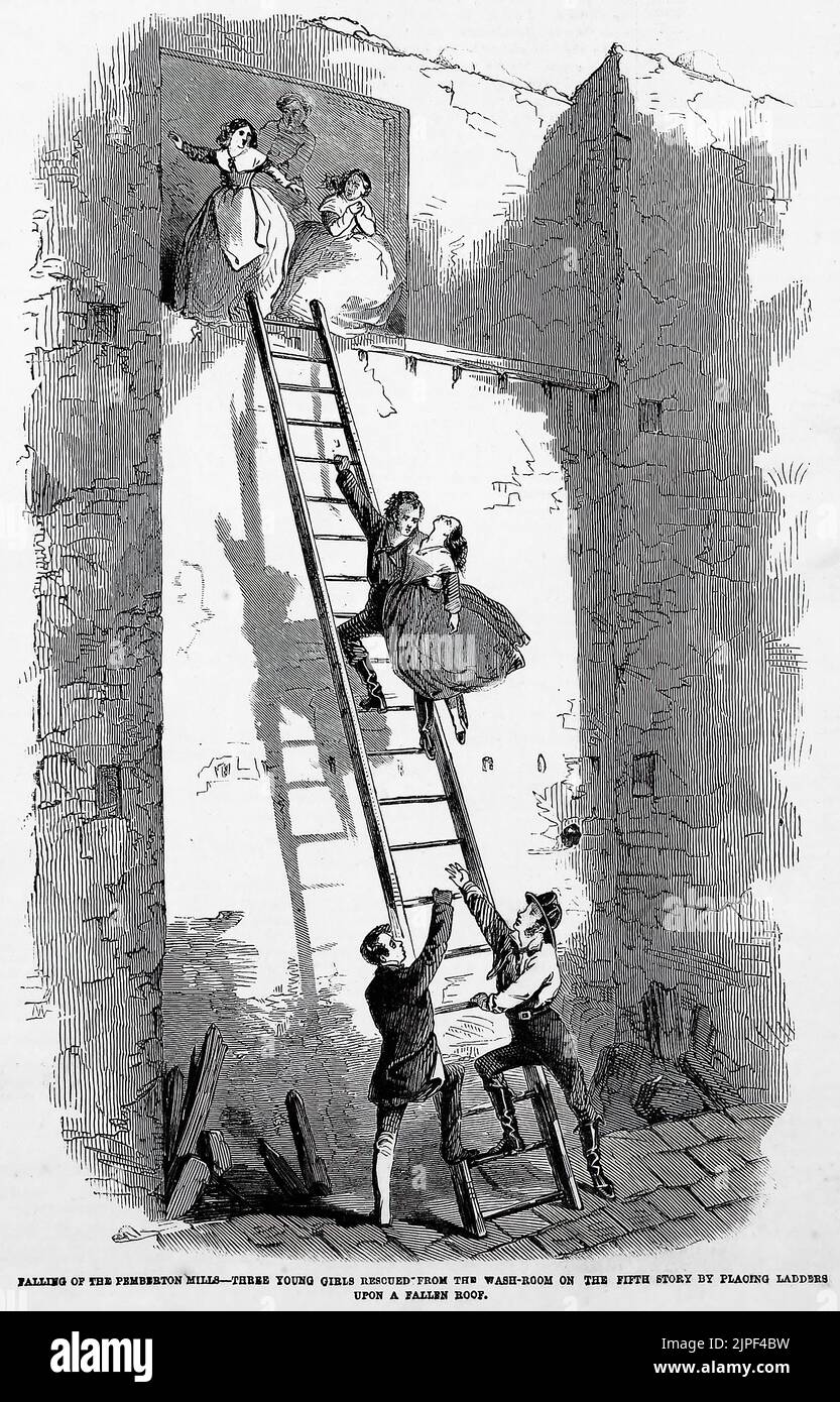 Falling of the Pemberton Mills - Three young girls rescued from the ...