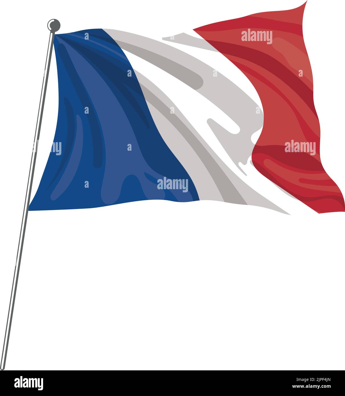Isolated waving flag of France Vector Stock Vector Image & Art - Alamy