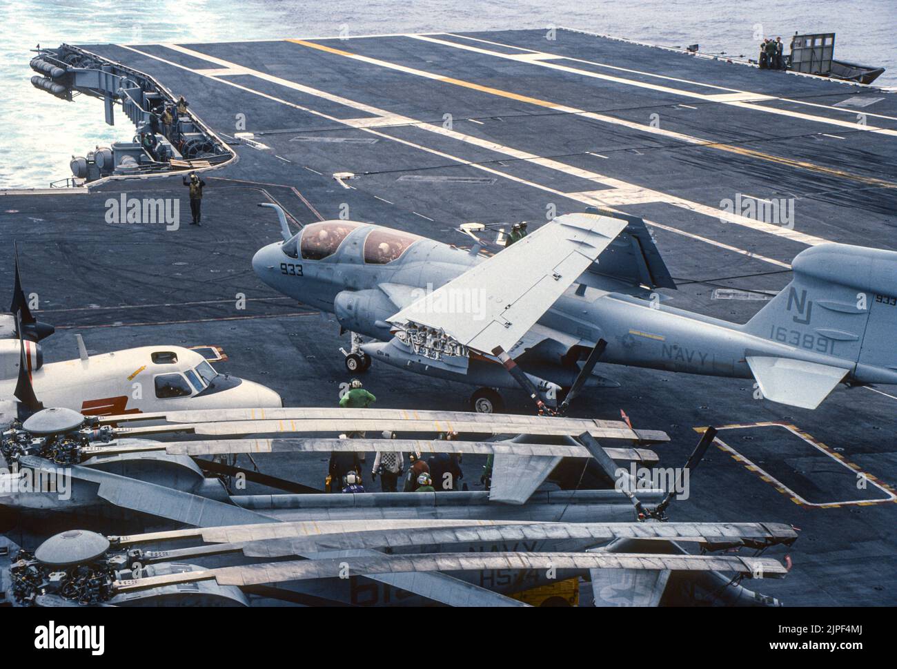 Grumman EA-6B Prowler on aircraft carrier deck Stock Photo - Alamy