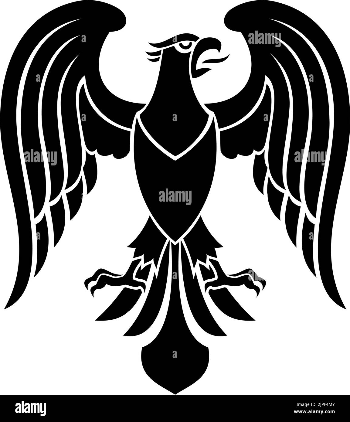 Heraldic eagle with claws and wings icon. Vector royal heraldry symbol ...