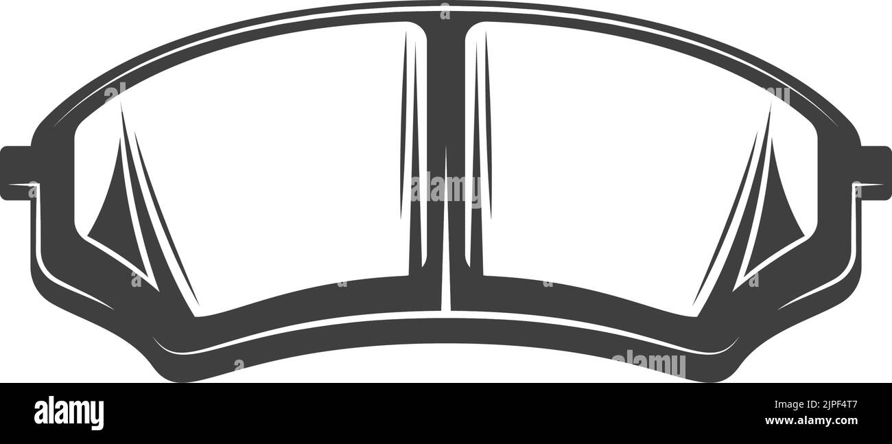 Vehicle brake pad icon. Vector isolated automotive brake system part ...