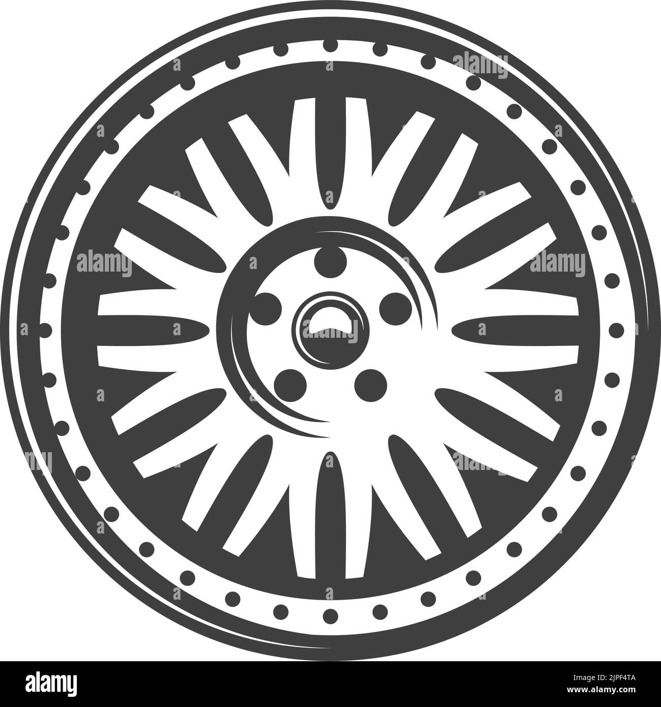 Car light alloy wheel rim. Vector isolated vehicle automotive rim icon ...