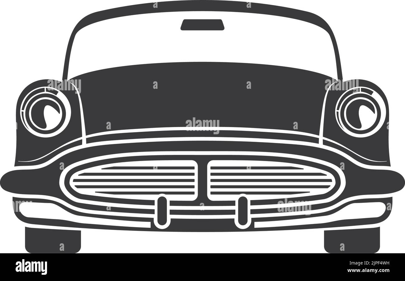 Vintage car of 1960s isolated retro vehicle icon. Vector old automobile ...
