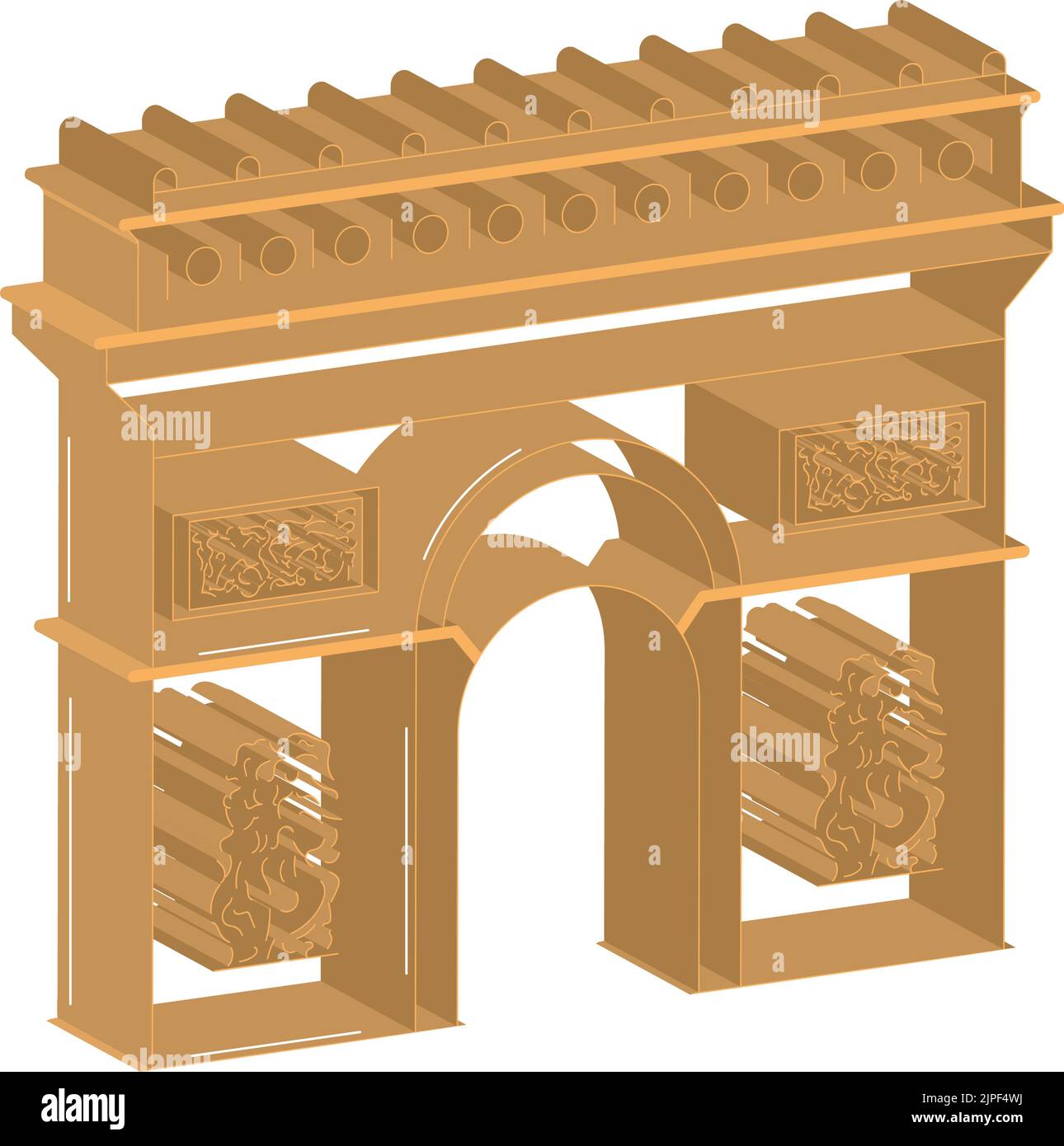 Isolated 3d icon of Triumphal arch building landmark Vector Stock ...