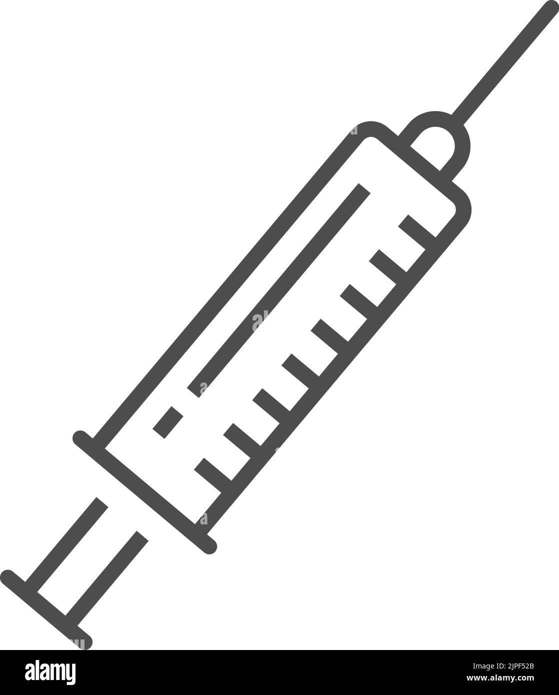 Syringe isolated tube with nozzle, injections symbol. Vector medical ...