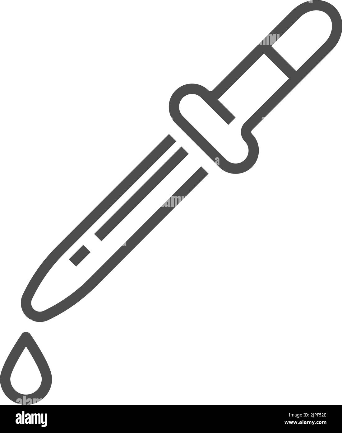 Pipette slender tube isolated line art icon. Vector dropper with ...