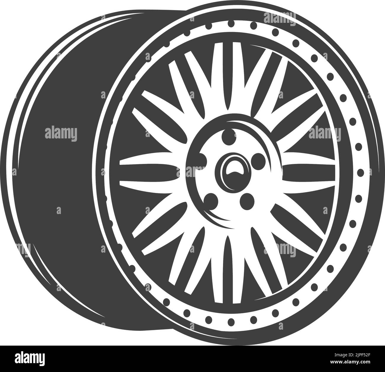 Alloy wheel or car metal rim icon. Vector isolated vehicle wheel rim Stock Vector Image & Art ...