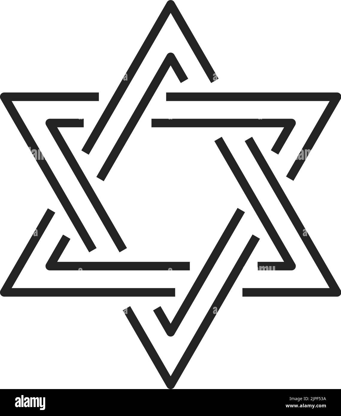 David star isolated line art. Vector Shield of David or Magen, symbol ...