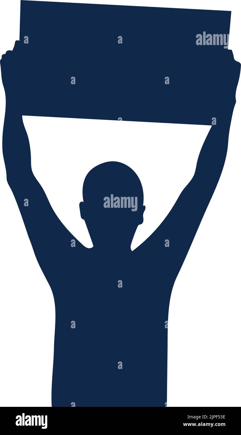 Silhouette of a person doing a protest gesture Vector Stock Vector ...