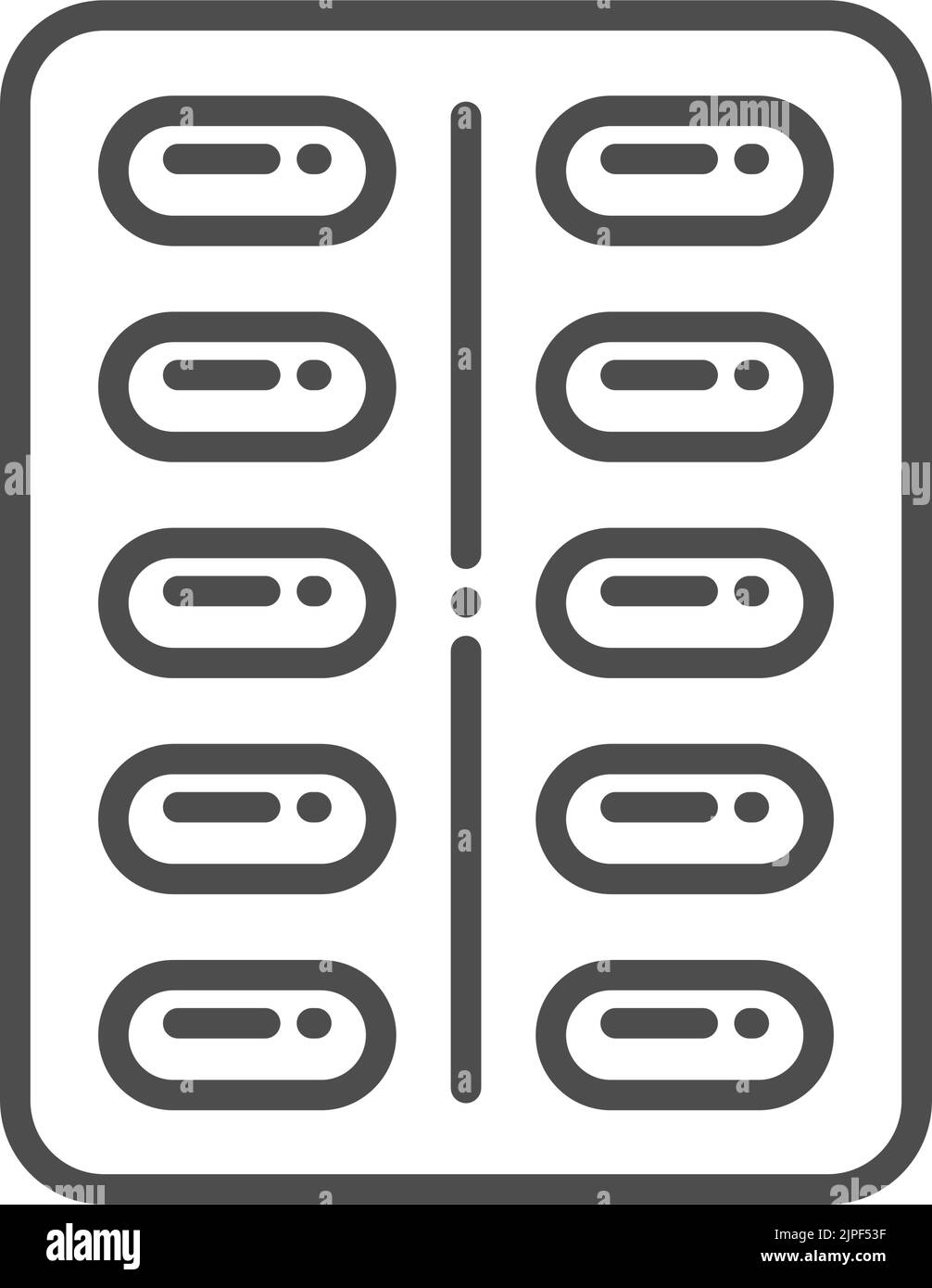 Pills blister isolated drug pack. Vector line art pack of tablets in ...