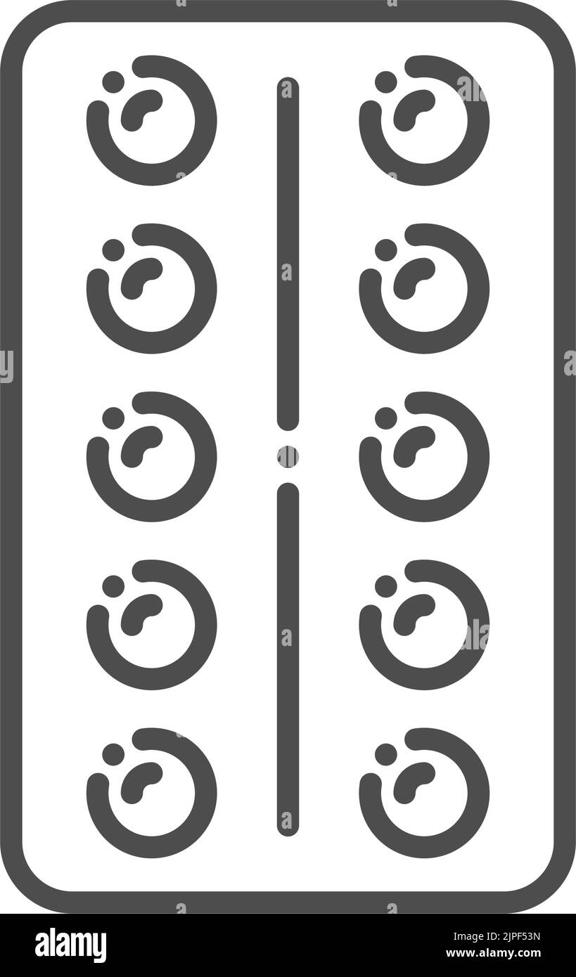 Pack of round tablets isolated pills blister. Vector pharmaceutical ...