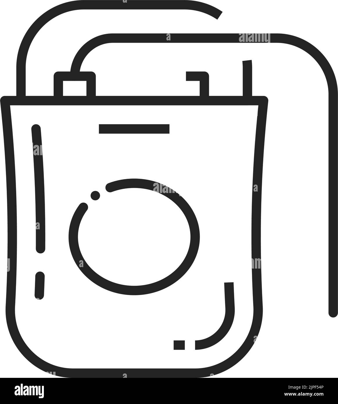 Blood plasma transfusion and donation bag isolated outline icon. Vector ...
