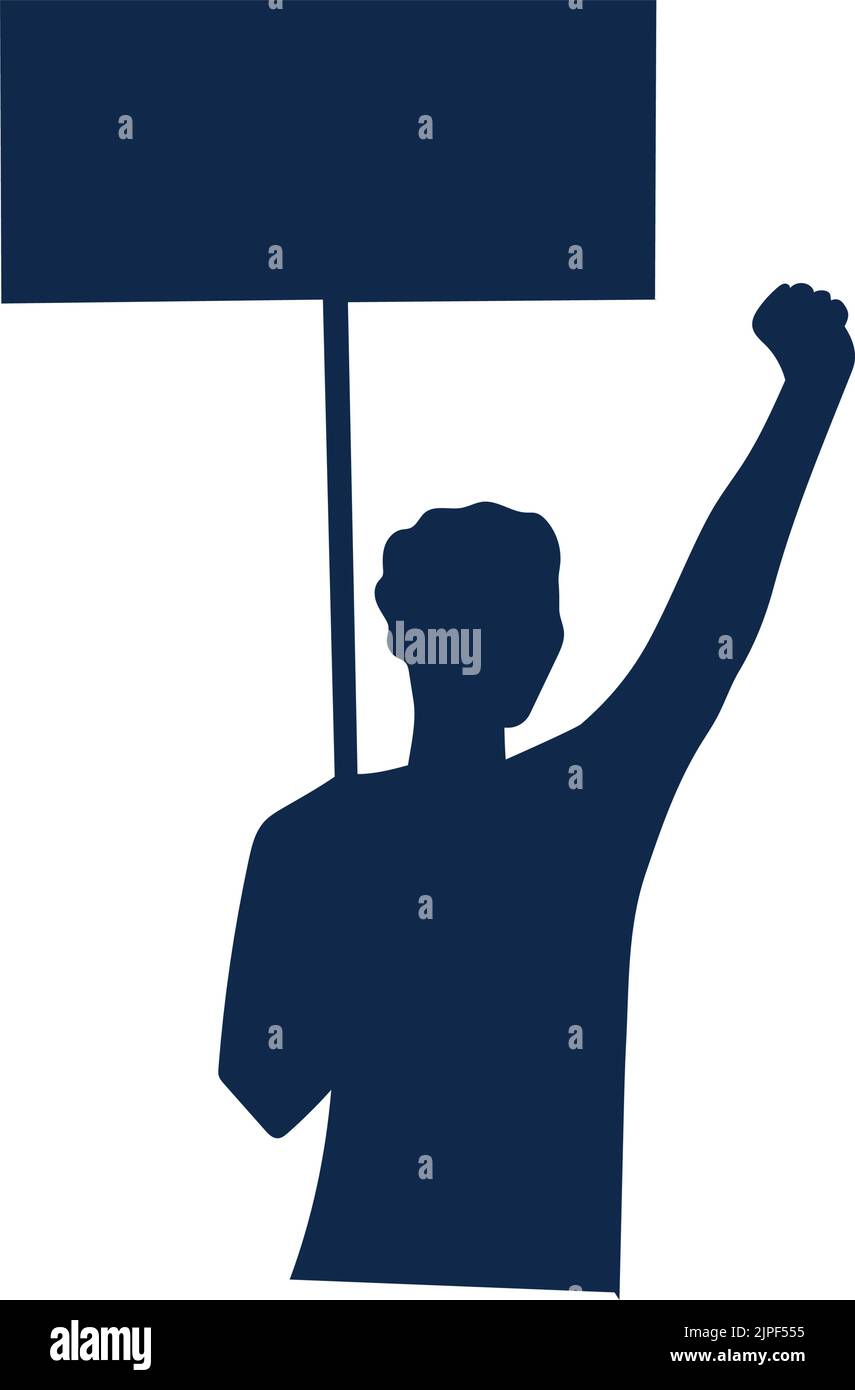 Silhouette of a person doing a protest gesture Vector Stock Vector ...