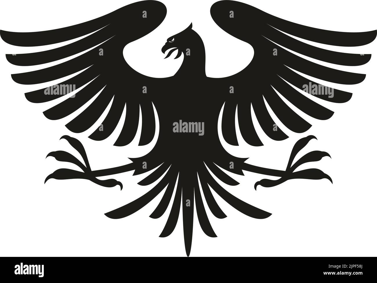 Black eagle heraldry symbol isolated bird mascot. Vector black hawk ...