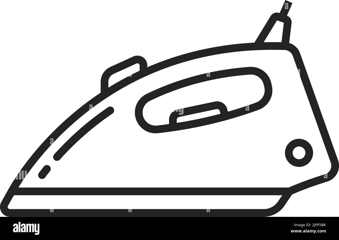 Iron vector thin line icon. Household and laundry appliances outline ...