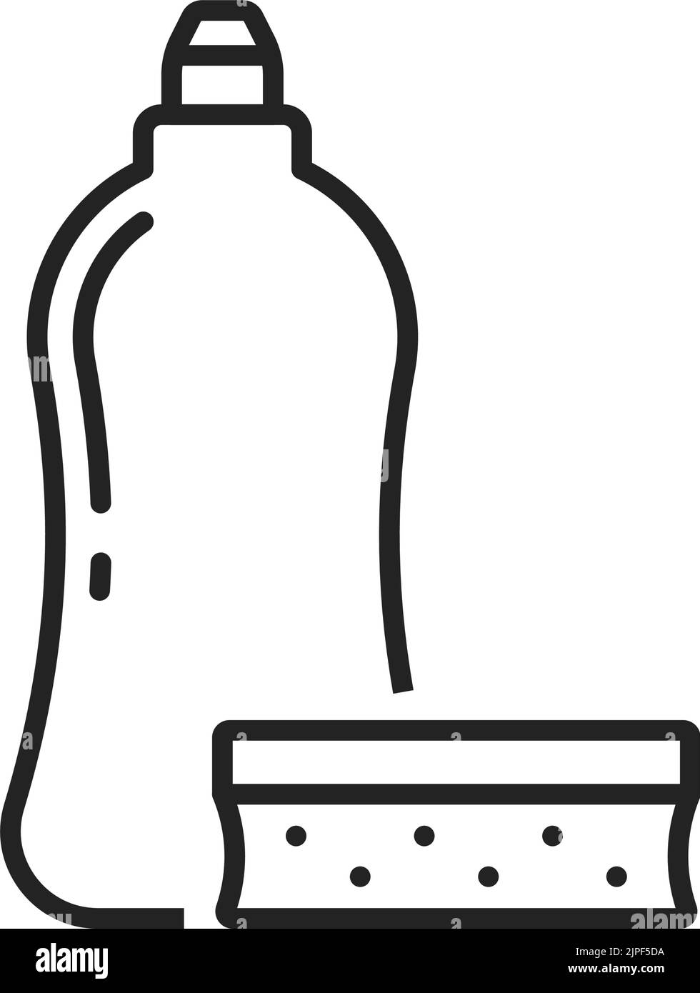 Dishwashing liquid bottle vector thin line icon. Kitchen chemicals dish ...